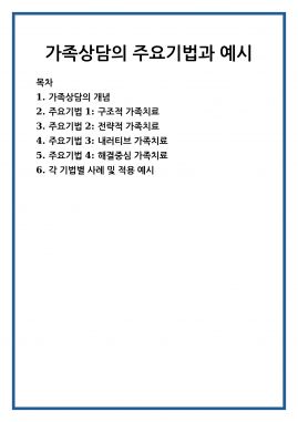 가족상담의 주요기법과 예시-1페이지