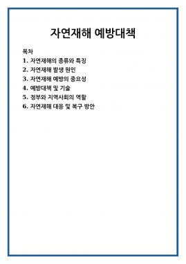 자연재해 예방대책-1페이지