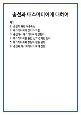 총선과 매스미티어에 대하여-1페이지