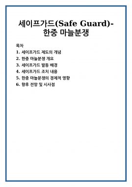세이프가드(Safe Guard)-한중 마늘분쟁-1페이지