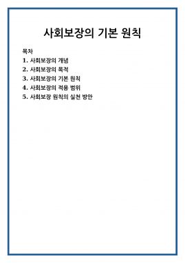 사회보장의 기본 원칙-1페이지