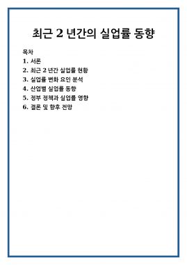 최근 2년간의 실업률 동향-1페이지