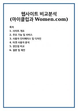 웹사이트 비교분석 (마이클럽과 Women.com)-1페이지