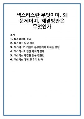 섹스리스란 무엇이며, 왜 문제이며, 해결방안은 무엇인가-1페이지