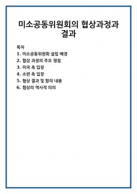 미소공동위원회의 협상과정과 결과-1페이지