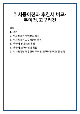 위서동이전과 후한서 비교- 부여전,고구려전-1페이지