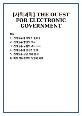 [사회과학] THE OUEST FOR ELECTRONIC GOVERNMENT-1페이지