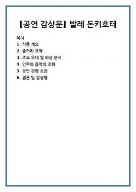 [공연 감상문] 발레 돈키호테-1페이지