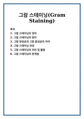 그람 스테이닝(Gram Staining)-1페이지