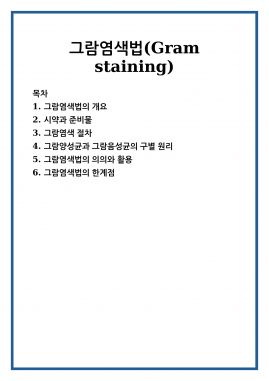 그람염색법(Gram staining)-1페이지