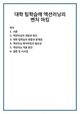 대학 팀학습에 액션러닝의 벤치 마킹-1페이지
