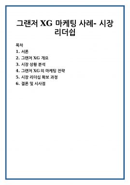 그랜저 XG 마케팅 사례- 시장 리더쉽-1페이지