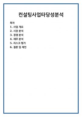 컨설팅사업타당성분석-1페이지