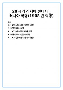 20세기 러시아 현대사 _ 러시아 혁명(1905년 혁명)-1페이지