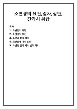 소변경의 요건,절차,심판, 간과시 취급-1페이지