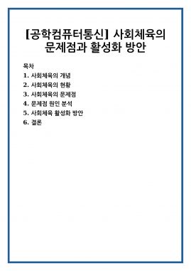 [공학컴퓨터통신] 사회체육의 문제점과 활성화 방안-1페이지