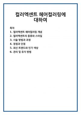 컬러엑센트 헤어컬러링에 대하여-1페이지