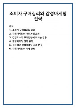 소비자 구매심리와 감성마케팅 전략-1페이지