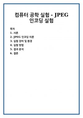 컴퓨터 공학 실험 - JPEG 인코딩 실험-1페이지