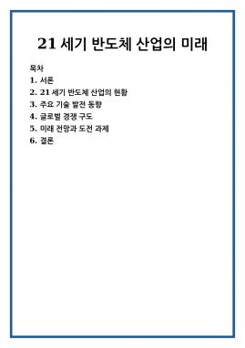 21세기 반도체 산업의 미래-1페이지