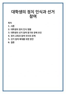 대학생의 정치 인식과 선거 참여-1페이지