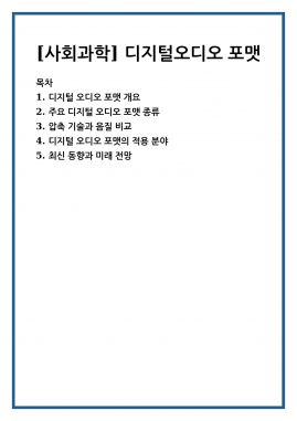 [사회과학] 디지털오디오 포맷-1페이지