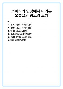 소비자의 입장에서 바라본 오늘날의 광고의 느낌-1페이지