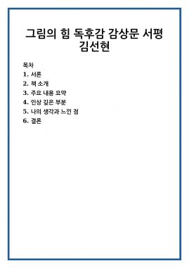 그림의 힘 독후감 감상문 서평 김선현-1페이지