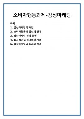 소비자행동과제-감성마케팅-1페이지