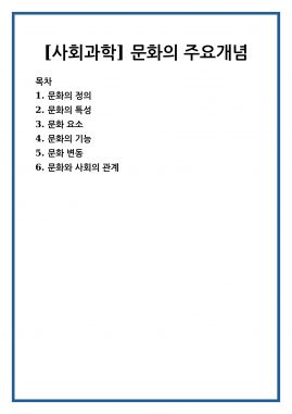 [사회과학] 문화의 주요개념-1페이지