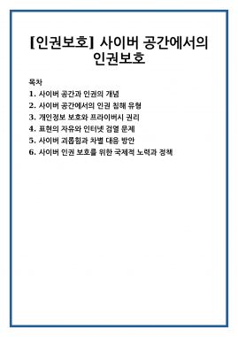 [인권보호] 사이버 공간에서의 인권보호-1페이지