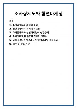 소사장제도와 혈연마케팅-1페이지
