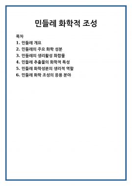 민들레 화학적 조성-1페이지
