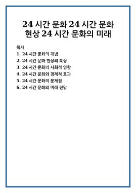 24시간 문화24시간 문화 현상24시간 문화의 미래-1페이지