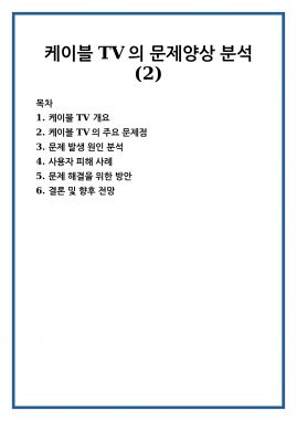 케이블 TV의 문제양상 분석 (2)-1페이지