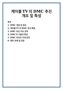 케이블TV의 DMC 추진 개요 및 특성-1페이지