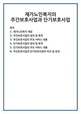 재가노인복지의 주간보호사업과 단기보호사업-1페이지