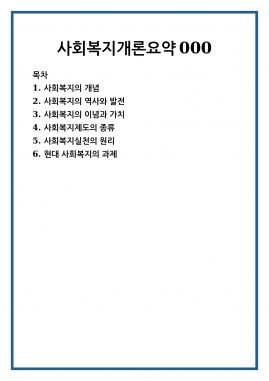 사회복지개론요약000-1페이지