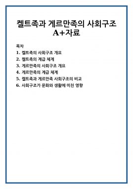 켈트족과 게르만족의 사회구조 자료-1페이지