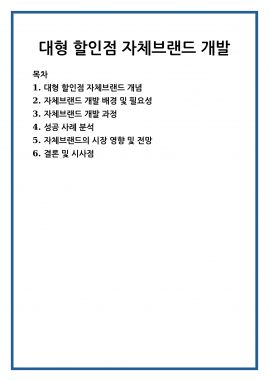 대형 할인점 자체브랜드 개발-1페이지