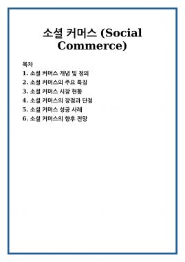 소셜 커머스 (Social Commerce)-1페이지