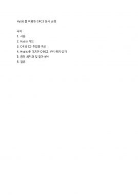 Hysis를 이용한 C4C3 분리 공정-1페이지