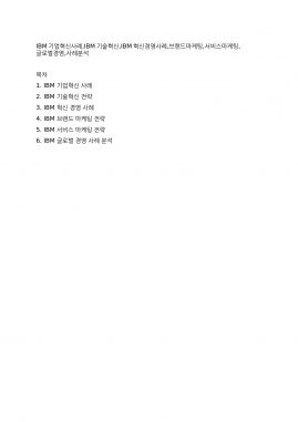 IBM기업혁신사례,IBM기술혁신,IBM혁신경영사례,브랜드마케팅,서비스마케팅,글로벌경영,사례분석-1페이지