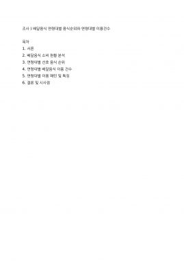 조사 ) 배달음식 연령대별 음식순위와 연령대별 이용건수-1페이지
