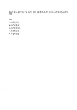 [드론, Dron (무인항공기)] 드론의 개념, 드론 활용, 드론의 변화상, 드론의 장점, 드론의 단점-1페이지
