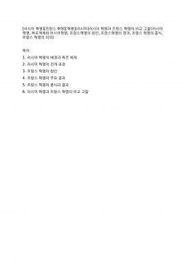 [러시아 혁명][프랑스 혁명][혁명][러시아]러시아 혁명과 프랑스 혁명의 비교 고찰(러시아 혁명, 짜르체제와 러시아혁명, 프랑스혁명의 원인, 프랑스혁명의 경과, 프랑스 혁명의 종식, 프랑스 혁명의 의의)-1페이지