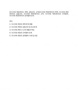 [러시아와 북한(북러), 북핵, 공동선언, 교역]러시아와 북한(북러)의 북핵, 러시아와 북한(북러)의 공동선언, 러시아와 북한(북러)의 교역, 러시아와 북한(북러)의 인력협력, 러시아와 북한(북러)의 경제협력 분석-1페이지