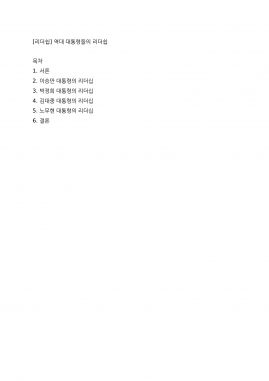 [리더쉽] 역대 대통령들의 리더쉽-1페이지