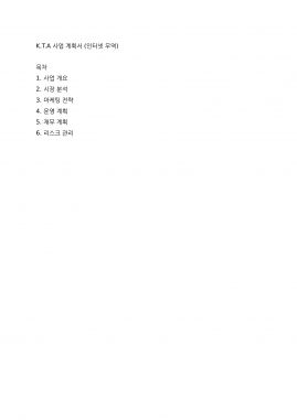 K.T.A 사업 계획서 (인터넷 무역)-1페이지