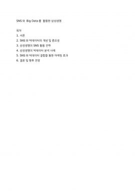 SNS와  Big Data를  활용한 삼성생명-1페이지